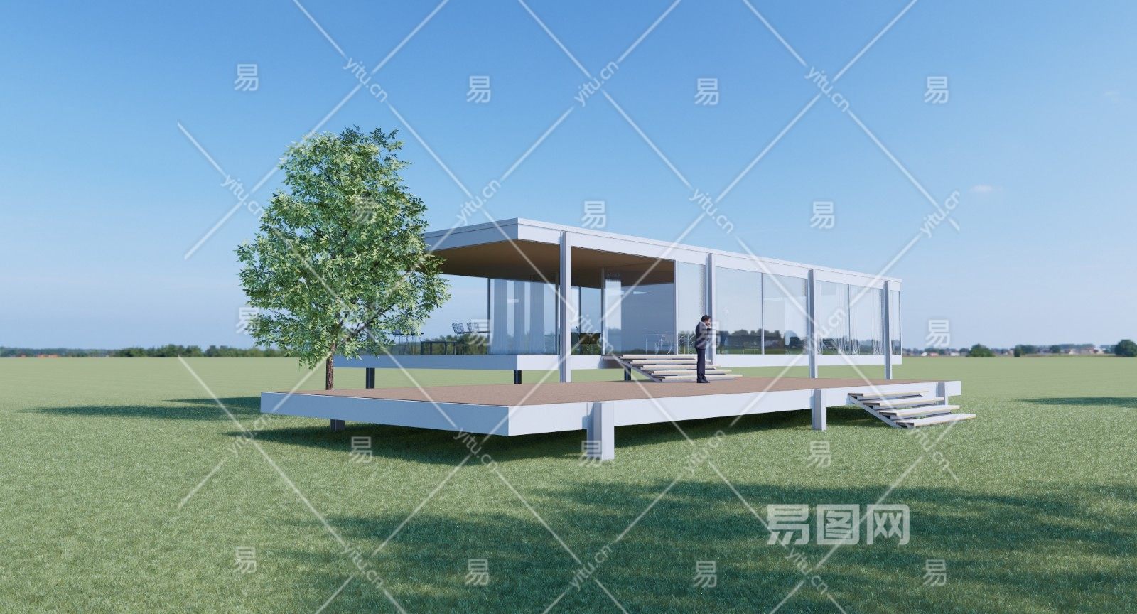 现代景观树 enscape树低模高效显示 - sketchup网