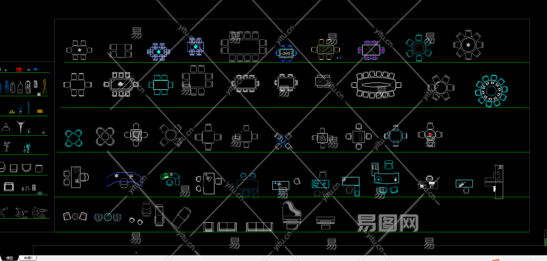 CAD常用图块汇总图库1 - 素材下载_易图网cad设计图纸库>